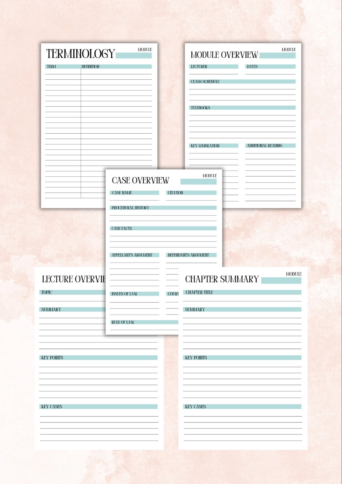 Law Student Bundle Digital Law School Notes Law Degree Lecture Overview ...