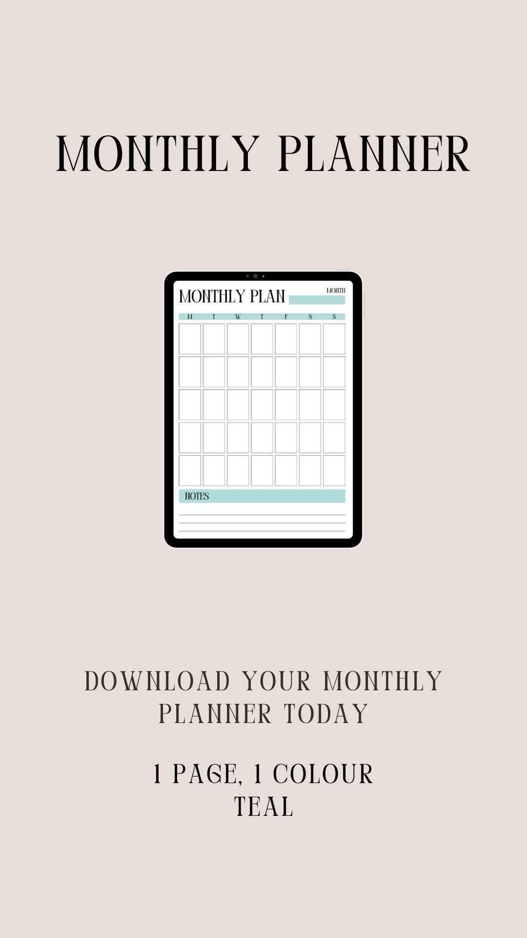 Monthly Planner | Digital Monthly Plan | Digital Planner - Etsy