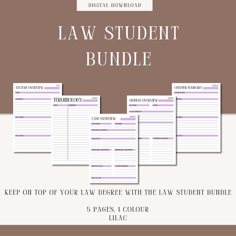 Law Student Bundle | Digital Law School Notes | Law Degree Lecture ...