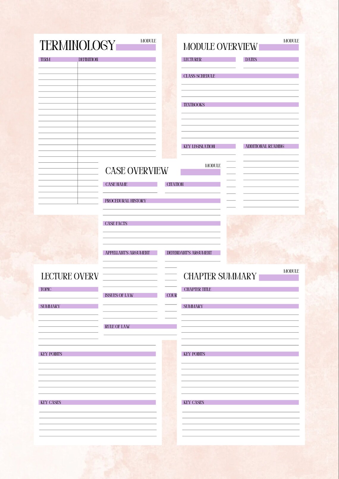 Law Student Bundle Digital Law School Notes Law Degree Lecture Overview ...