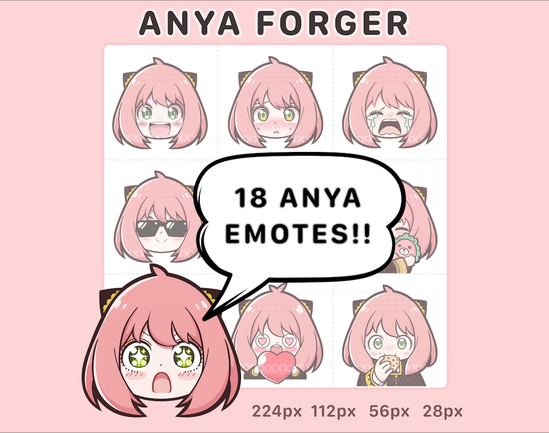 18 Anya Forger Emotes | Spy X Family P2P Emotes for Discord and Twitch ...