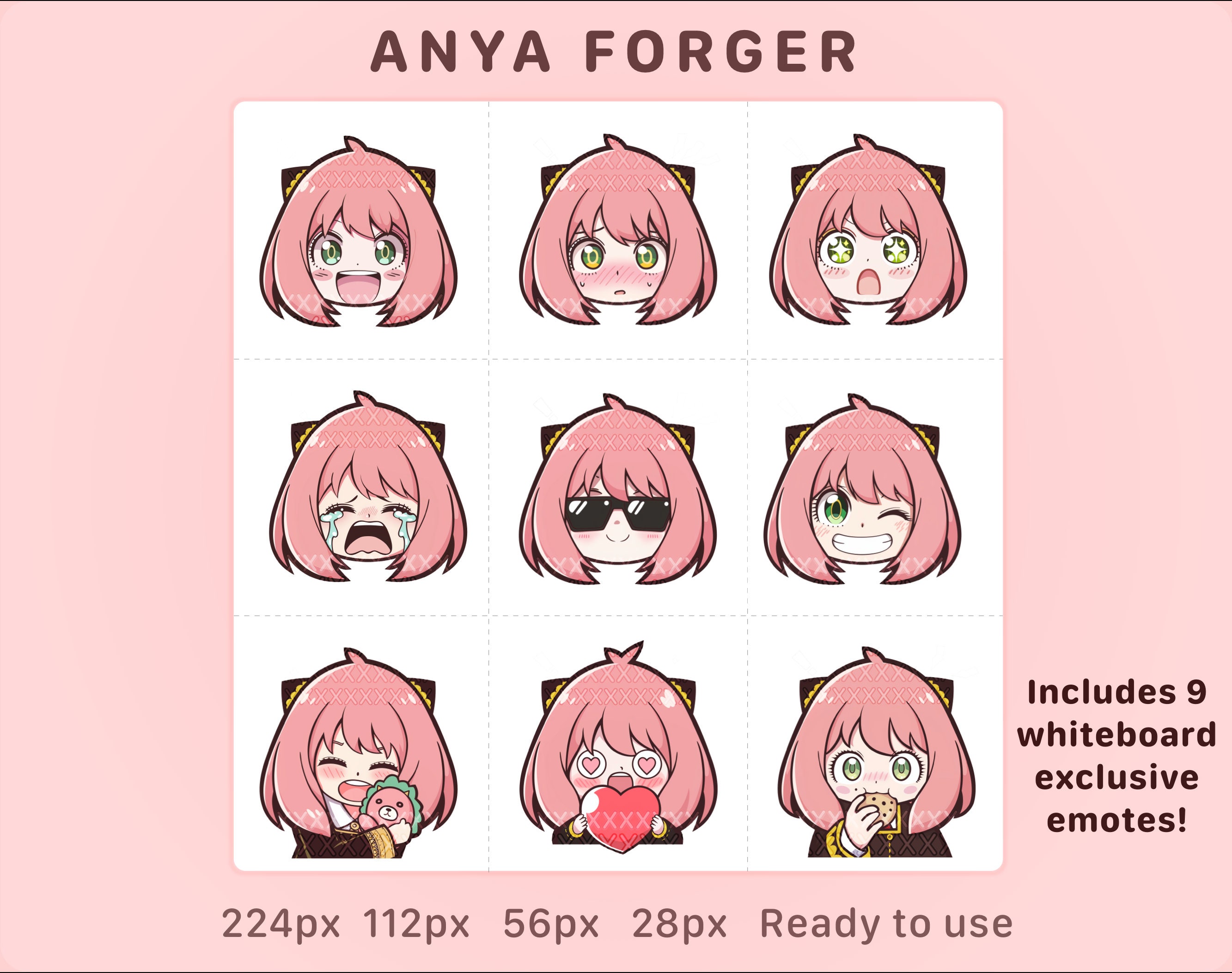 18 Anya Forger Emotes | Spy X Family P2P Emotes for Discord and Twitch ...