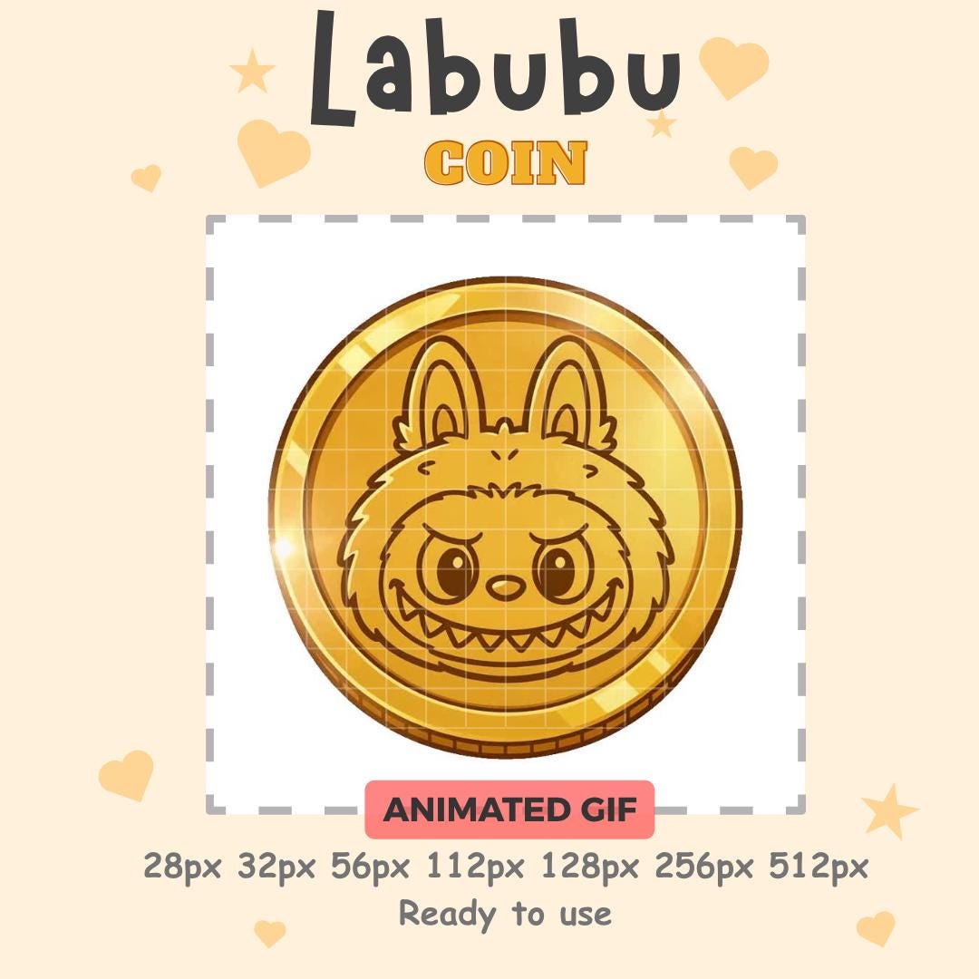 Cute Labubu Animated Coin | Transparent GIF in 7 Sizes + Static Png ...