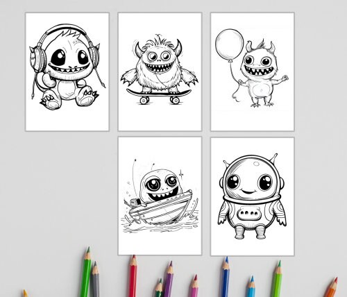 Cute Monster Colouring Pages for Kids - 10 Fun Printable A4 PDF Pages ...
