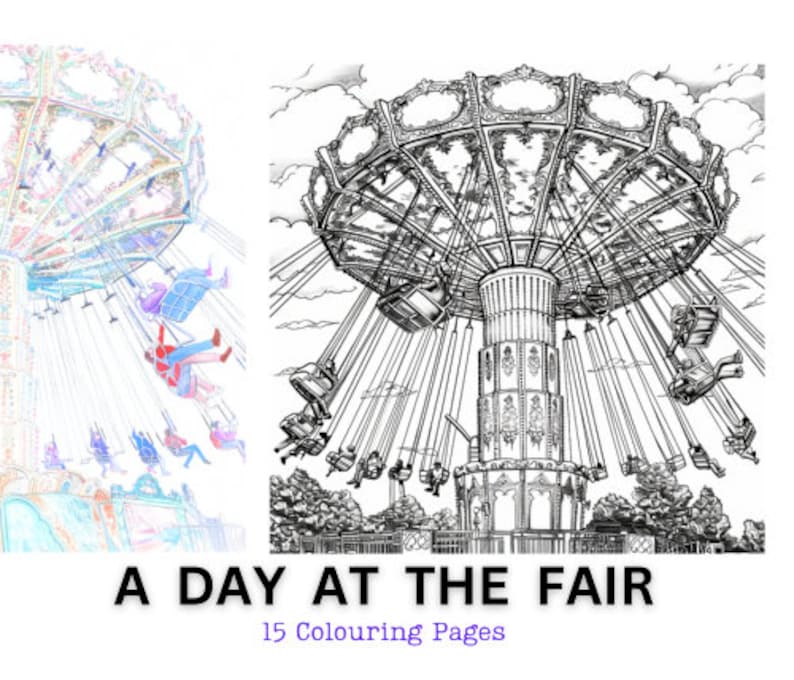 Fun Fair Colouring Pages Set of 15 A4 Printable Colouring Sheets ...