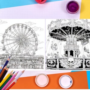 Fun Fair Colouring Pages Set of 15 A4 Printable Colouring Sheets ...
