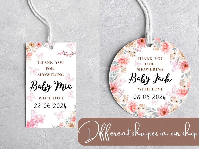Baby Shower Favor Tags Thank You Label Baby Shower Decor Download Card ...