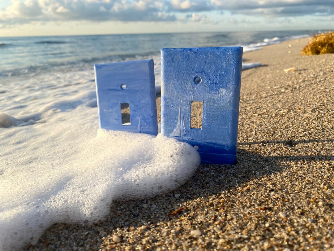 UNIQUE Light Switch Plate Painted Standard Size Wall Face Plate White ...