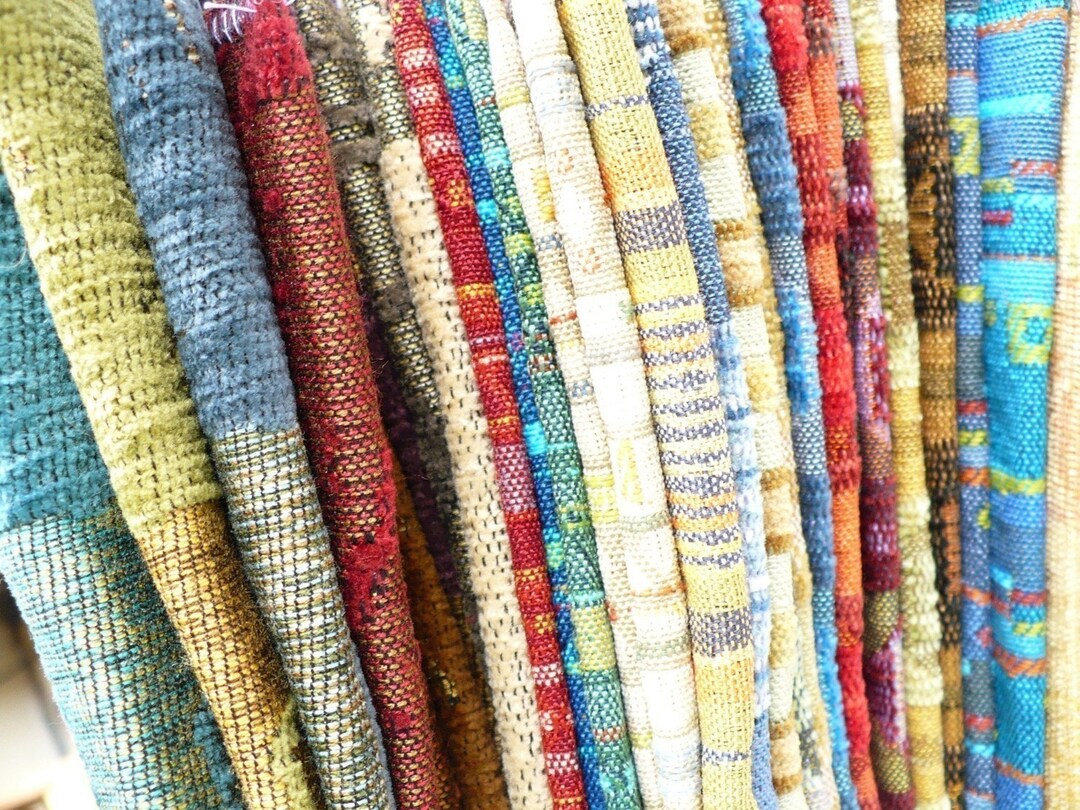 15 Fold Over Gift Baggies: Multi Color Upholstery Cotton Pouches, 6" X ...