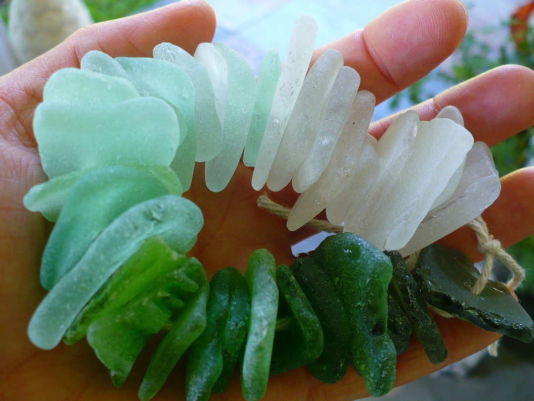 20 Center Drilled Sea Glass Pieces: Florida Craft Supplies - Etsy