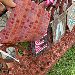 PEACE BANNER Upcycled Fabric Flags Yard Art Woodland Garden Cottage ...