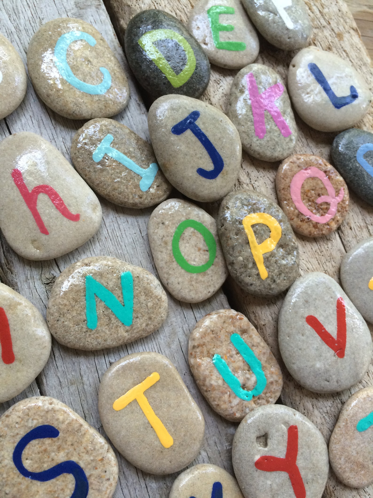 ABC ROCKS 26 letter stones learning to read child tool home | Etsy