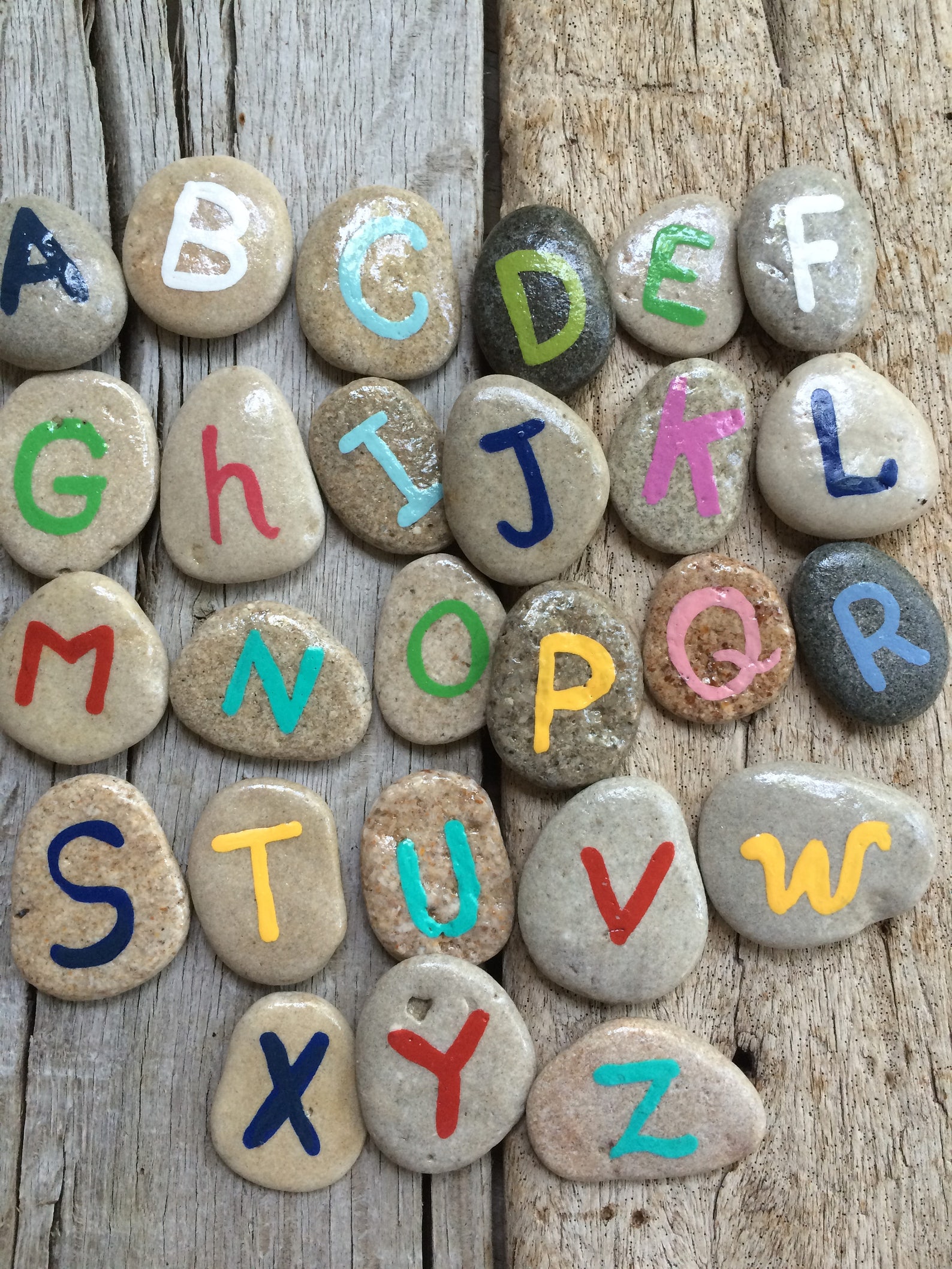ABC ROCKS | 26 Letter Stones Learning to Read Child Tool Home School ...