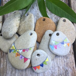 EARTHLY STONES...13 Hand Drilled Beach Stones,diy Paint Stone Art ...