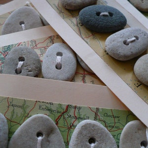 STONE BUTTONS | 15 Beach Buttons on Tags,knitting Sewing Notion,unique ...
