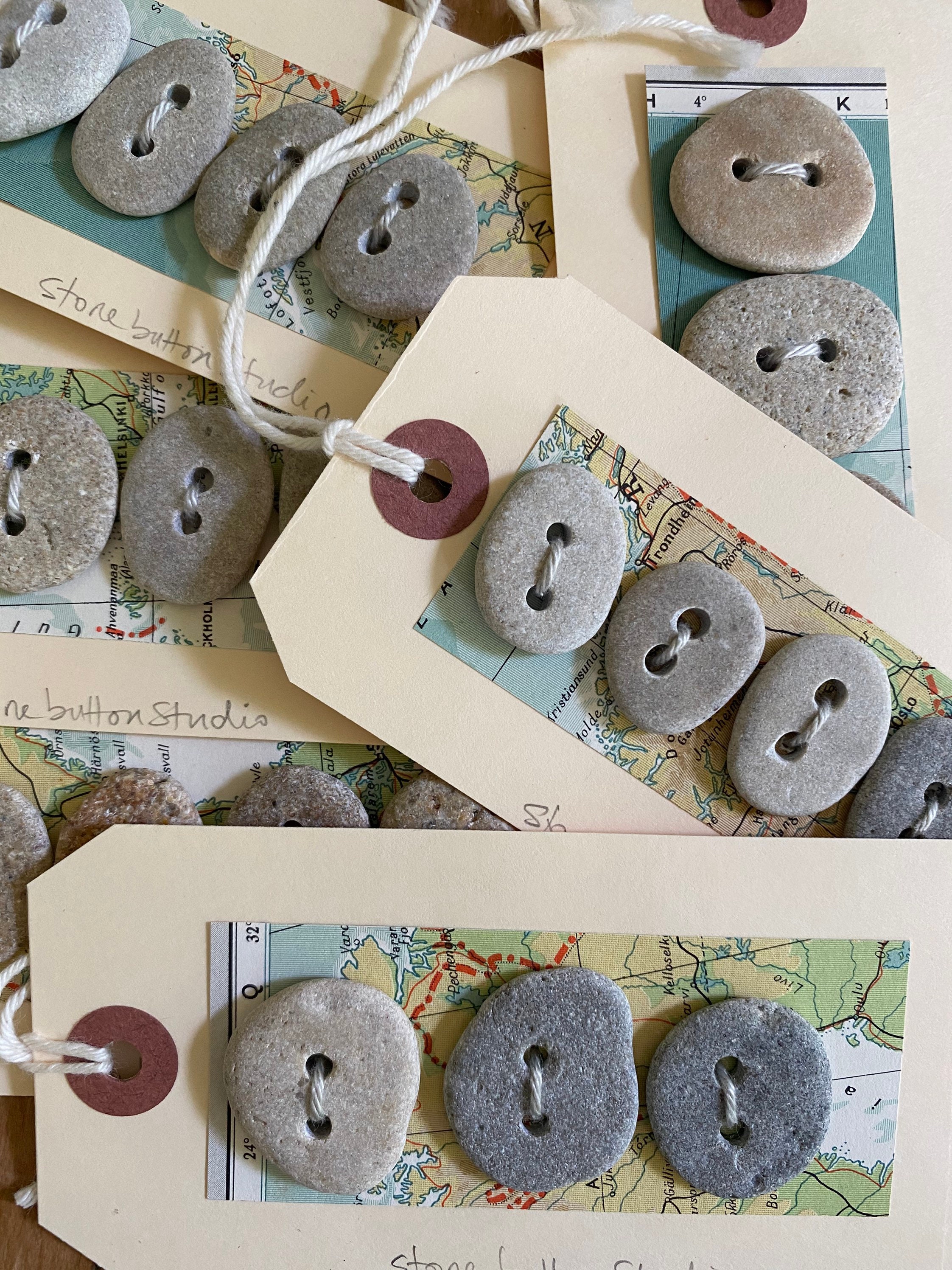 20 STONE BUTTONS | 20 Natural Beach Found Stones Made Into Buttons on ...