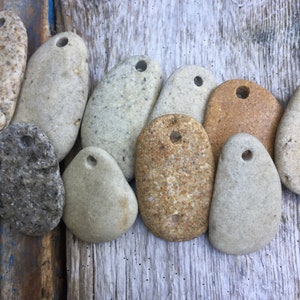 EARTHLY STONES...13 Hand Drilled Beach Stones,diy Paint Stone Art ...