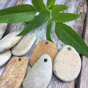 EARTHLY STONES...13 Hand Drilled Beach Stones,diy Paint Stone Art ...