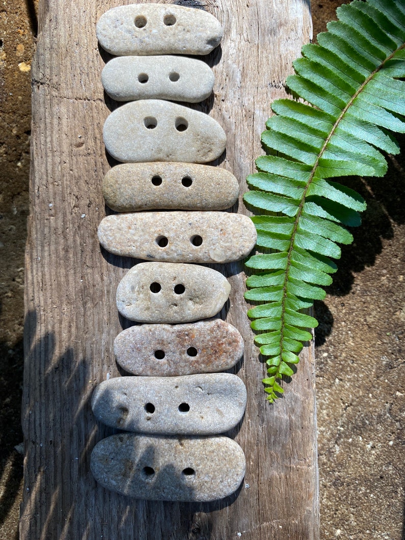 6 STONE Toggles | Hand Drilled Beach Stones Raw Earth Rocks | Love Book ...