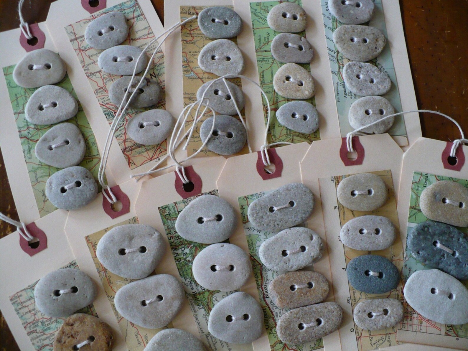 STONE BUTTONS 15 Beach Buttons on Tagsknitting Sewing - Etsy