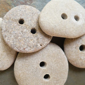STONE BUTTONS...5 Sweet Hand Drilled Beach Stonesearthly | Etsy