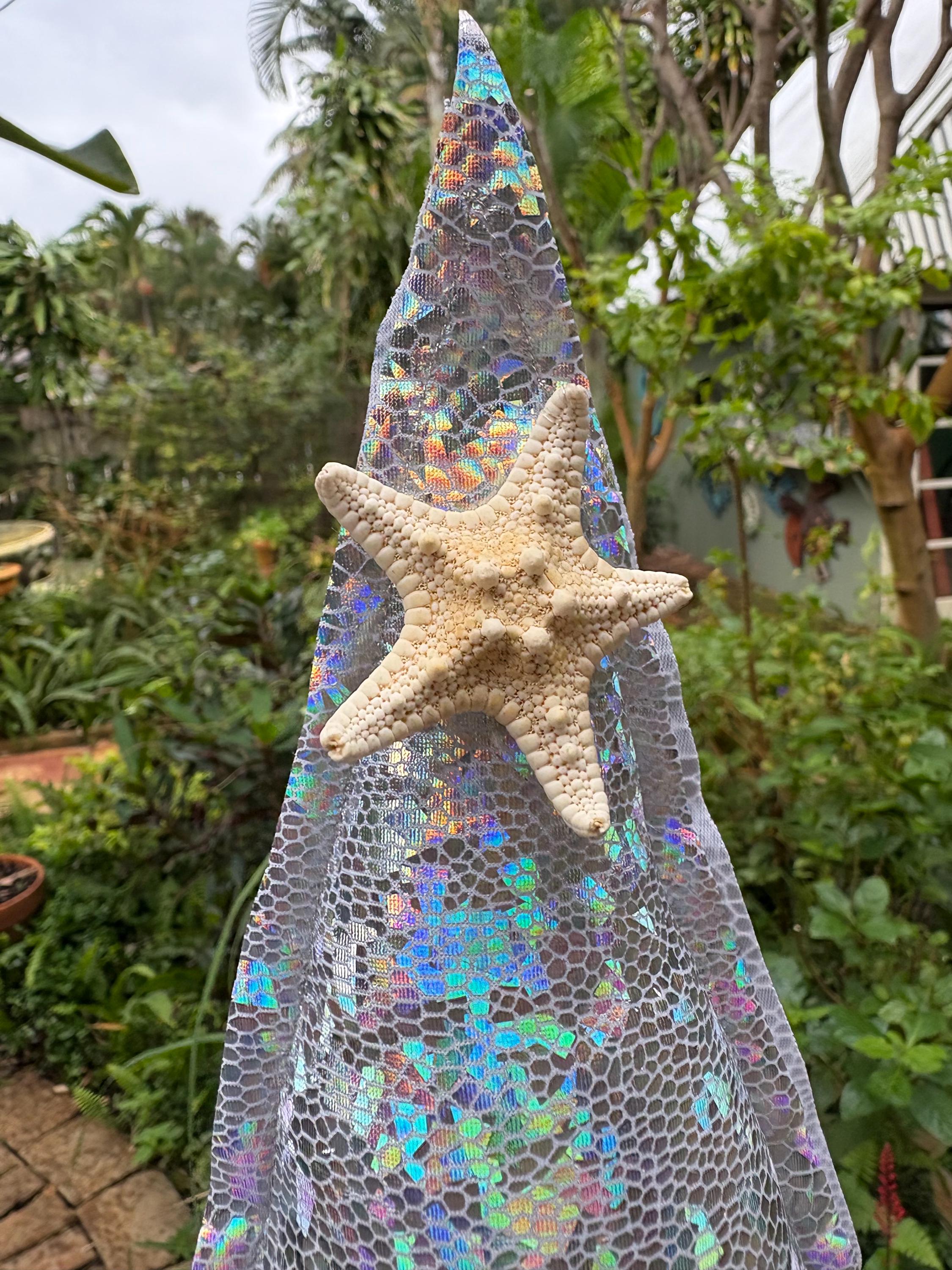 FABRIC Tree Sculpture | Upcycled Collage, Beach Cottage,stone Button ...