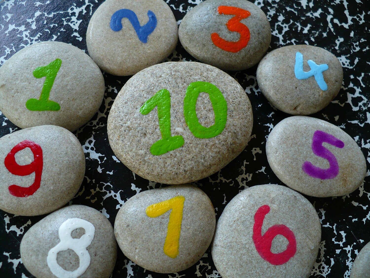 COUNTING ROCKS Children Math Stone Learning Game Organic - Etsy