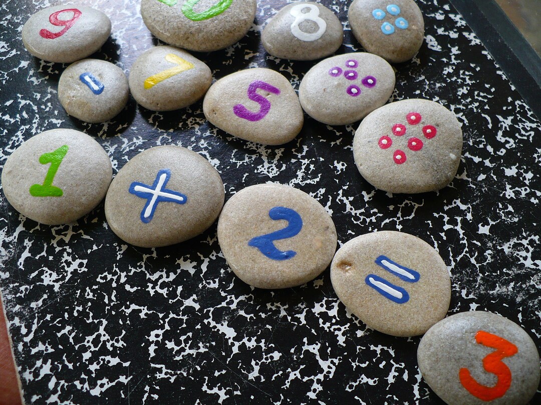 COUNTING ROCKS | Children Math Stone Learning Game | Organic Natural ...