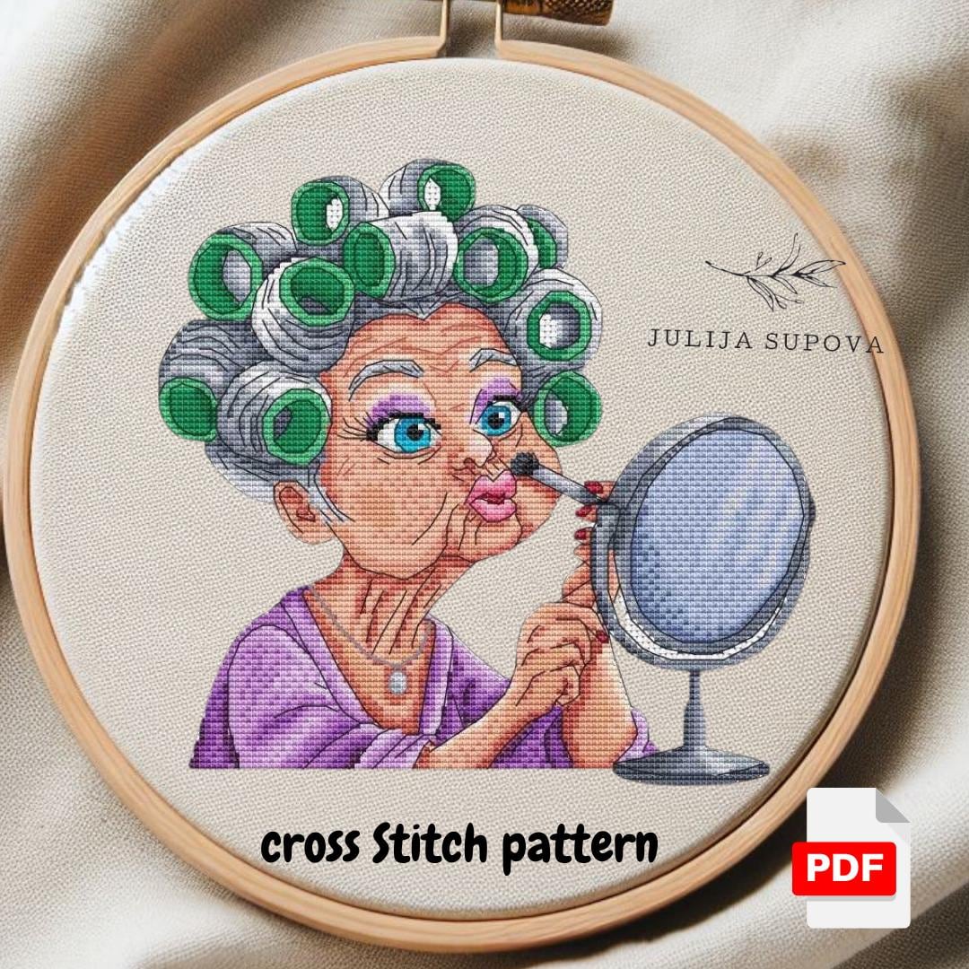 Grandma Cross Stitch Pattern Funny Ornament Pdf Pattern Cross Stitch ...