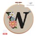 Personalized Letter W Cross Stitch Pattern Floral Embroidery Design ...