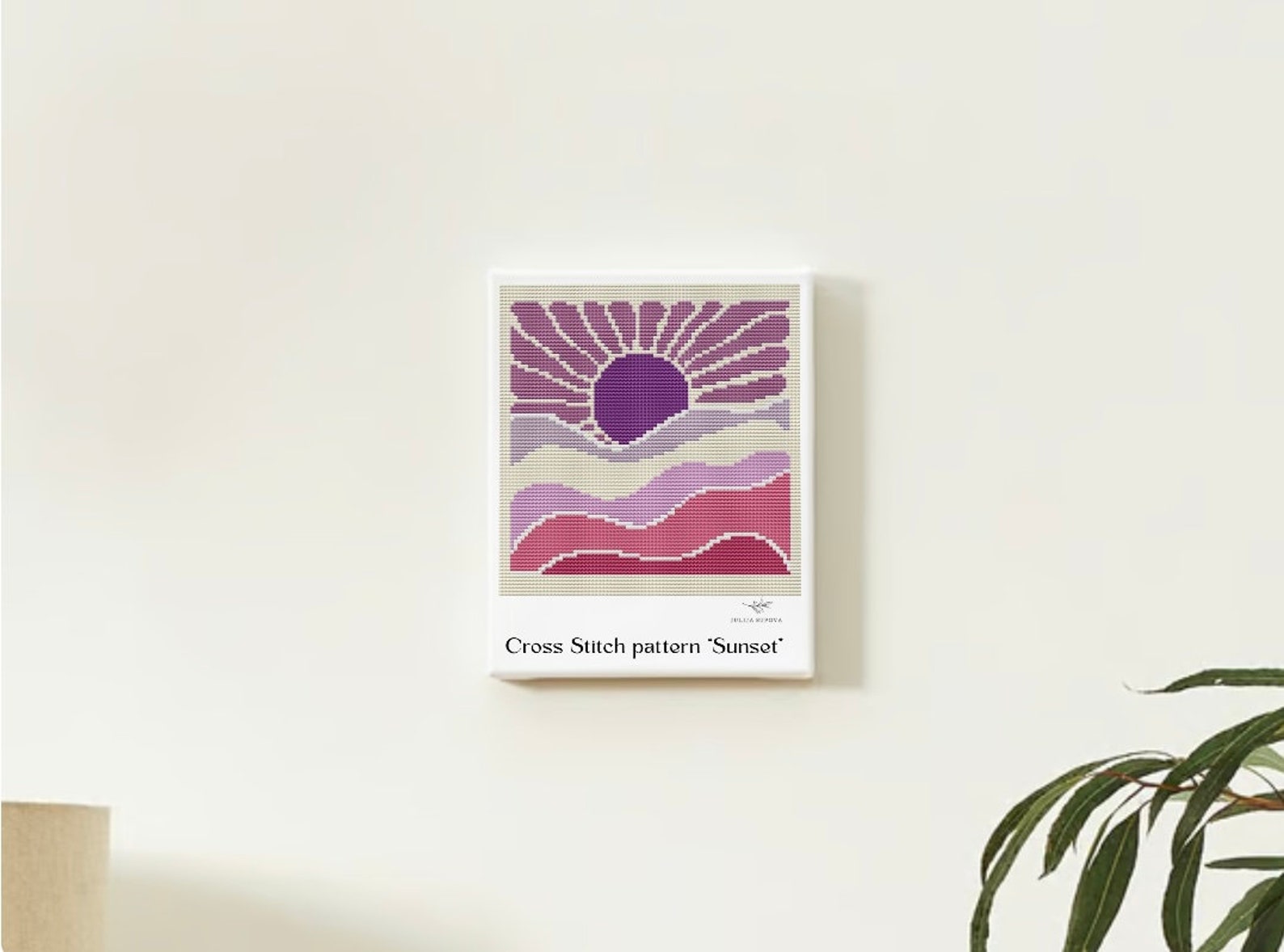 Sunset Cross Stitch Pattern Modern Embroidery Design Nature Chart Funny ...