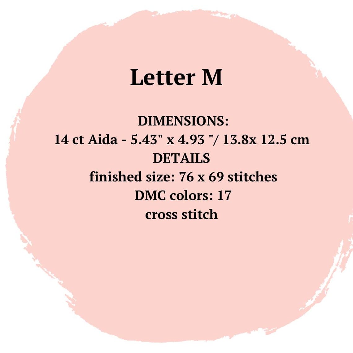 Personalized Letter M Cross Stitch Pattern Floral Embroidery Design ...