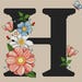 Personalized Letter H Cross Stitch Pattern Floral Embroidery Design ...