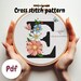 Personalized Letter E Cross Stitch Pattern Floral Embroidery Design ...