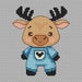 Cross Stitch Pdf Pattern Little Elk Ornament Modern and Unique Hand ...