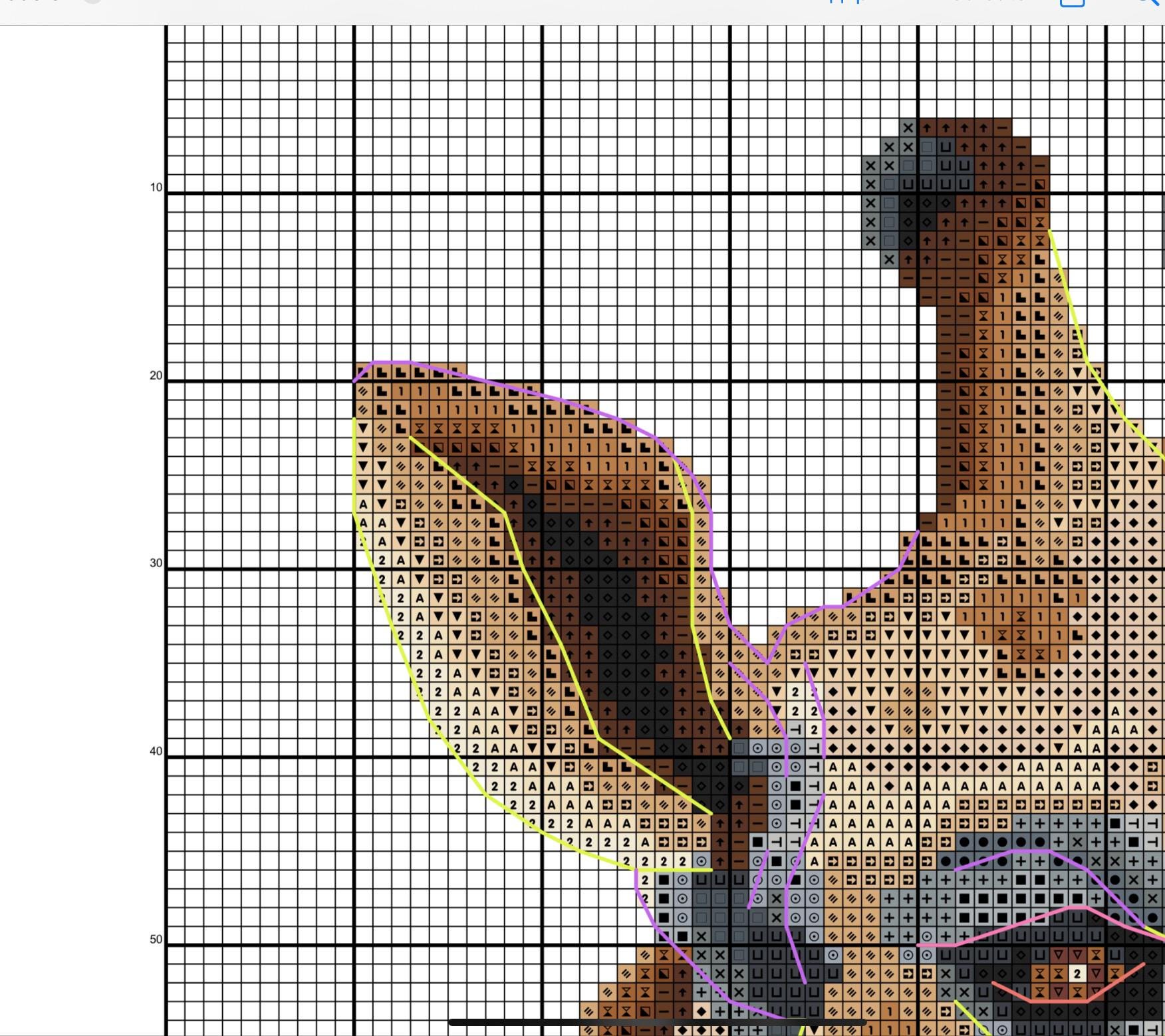 Giraffe Cross Stitch Pattern Needlepoint Canvas Safari Animals Funny ...