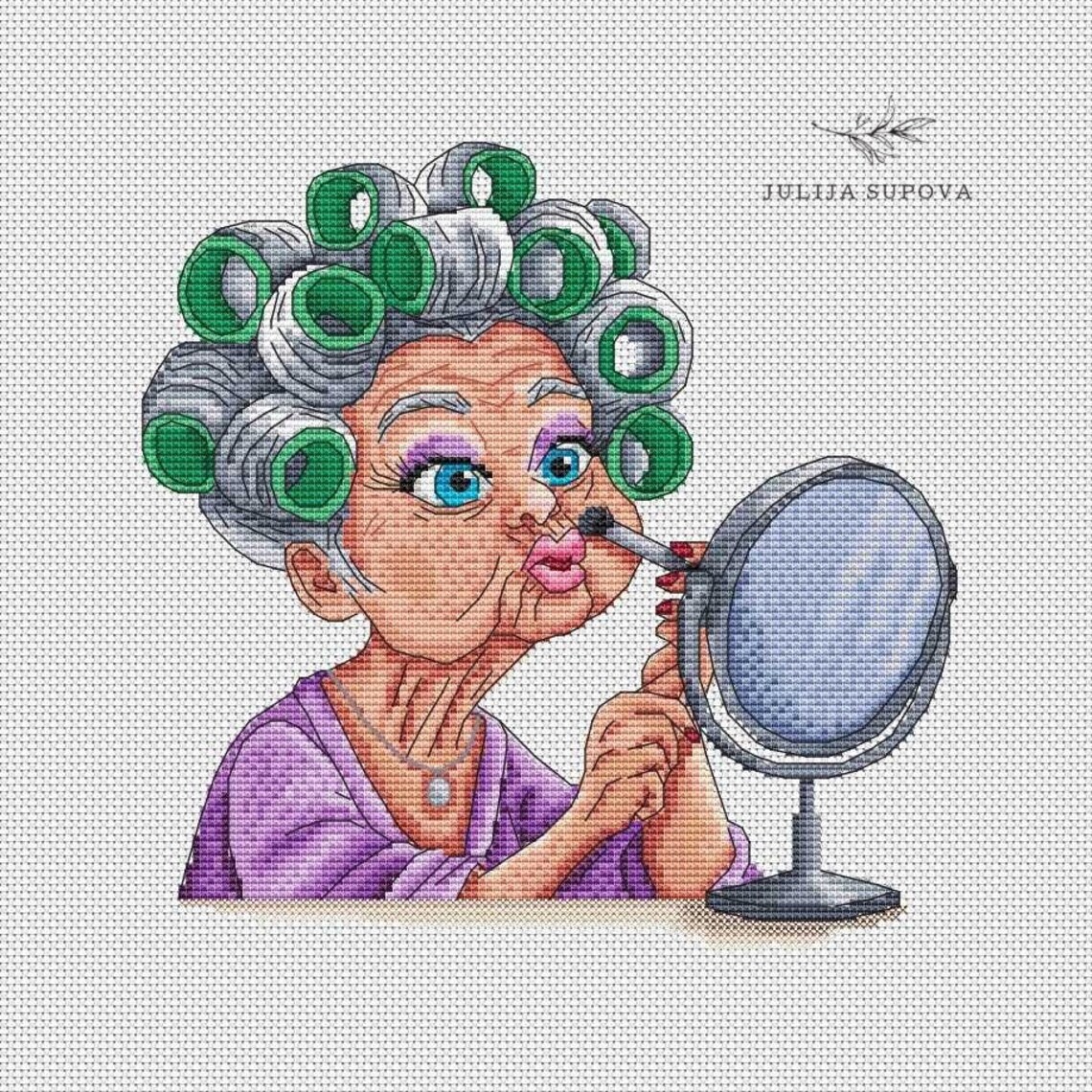 Grandma Cross Stitch Pattern Funny Ornament Pdf Pattern Cross Stitch ...