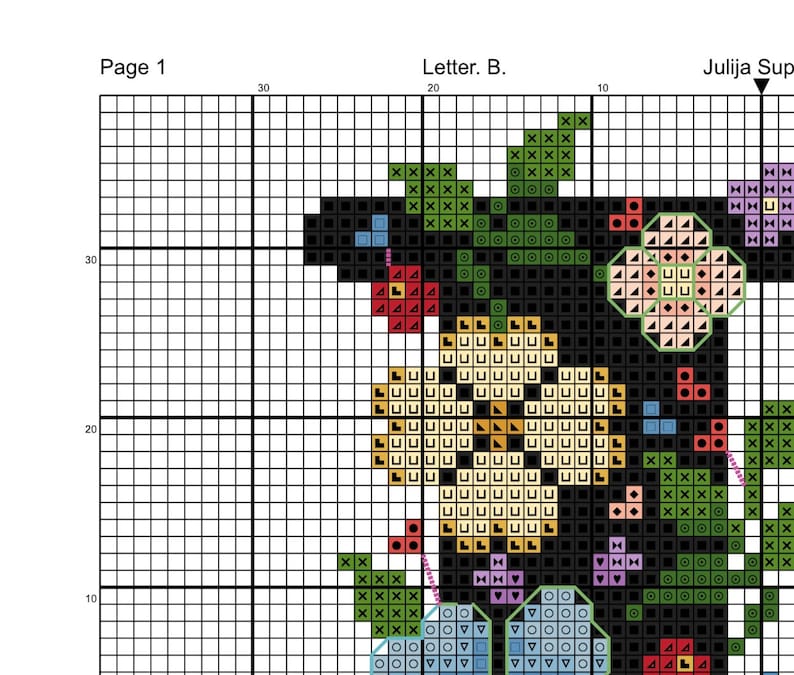 Personalized Letter C Cross Stitch Pattern Floral Embroidery Design ...