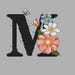 Personalized Letter M Cross Stitch Pattern Floral Embroidery Design ...