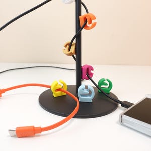 Magnetic Cable Holder - 17 Colors, Desk Cord Organizer, USB Charging ...