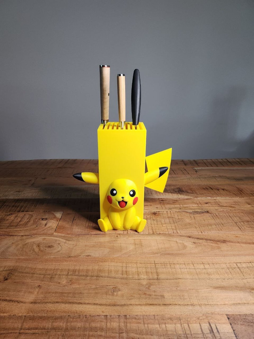 3D Printed Pikachu-inspired Knife Block Unique Pokémon Kitchen ...