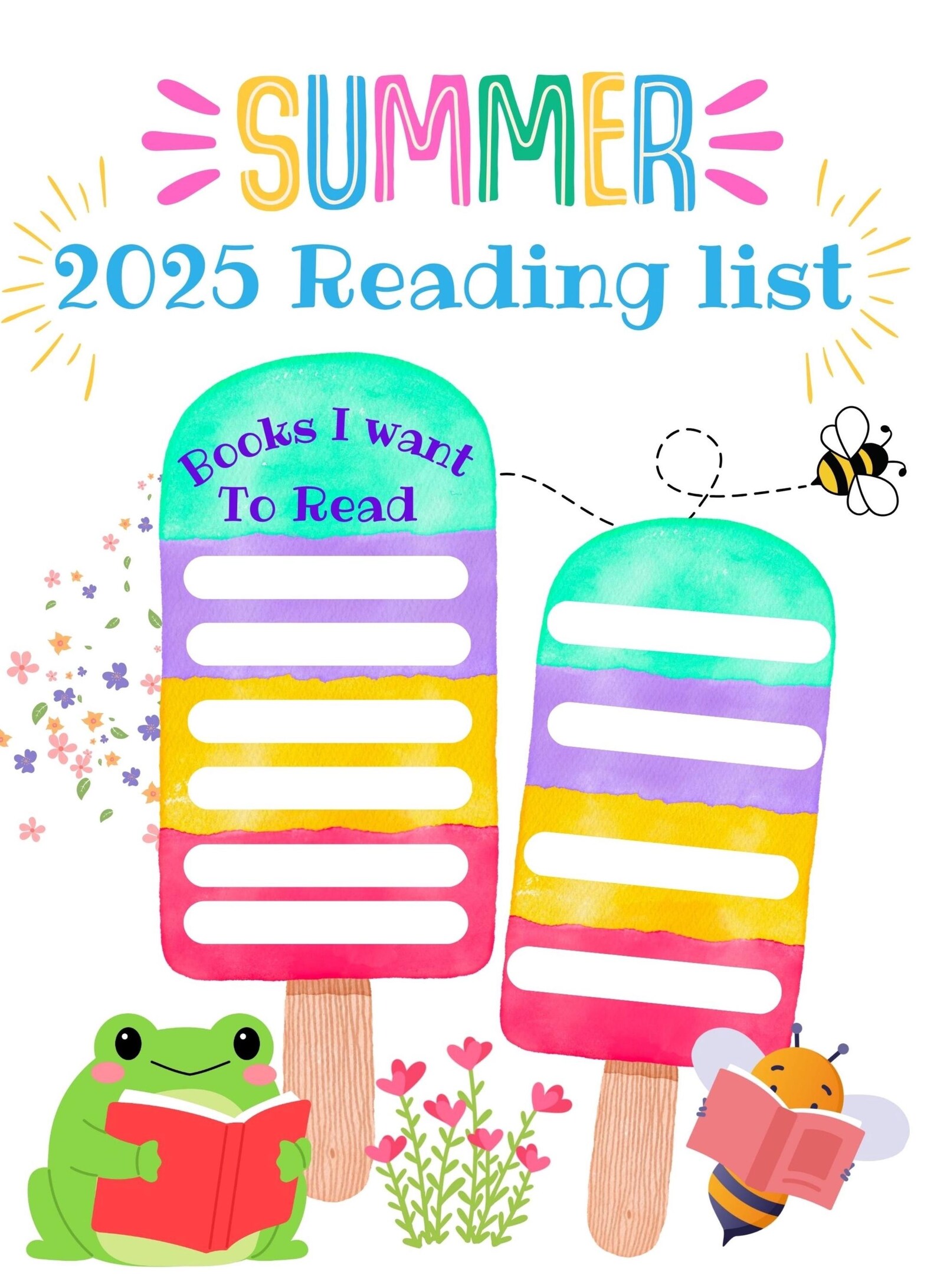 Summer Reading Goal Packet for Child’s List of Books to Read This ...