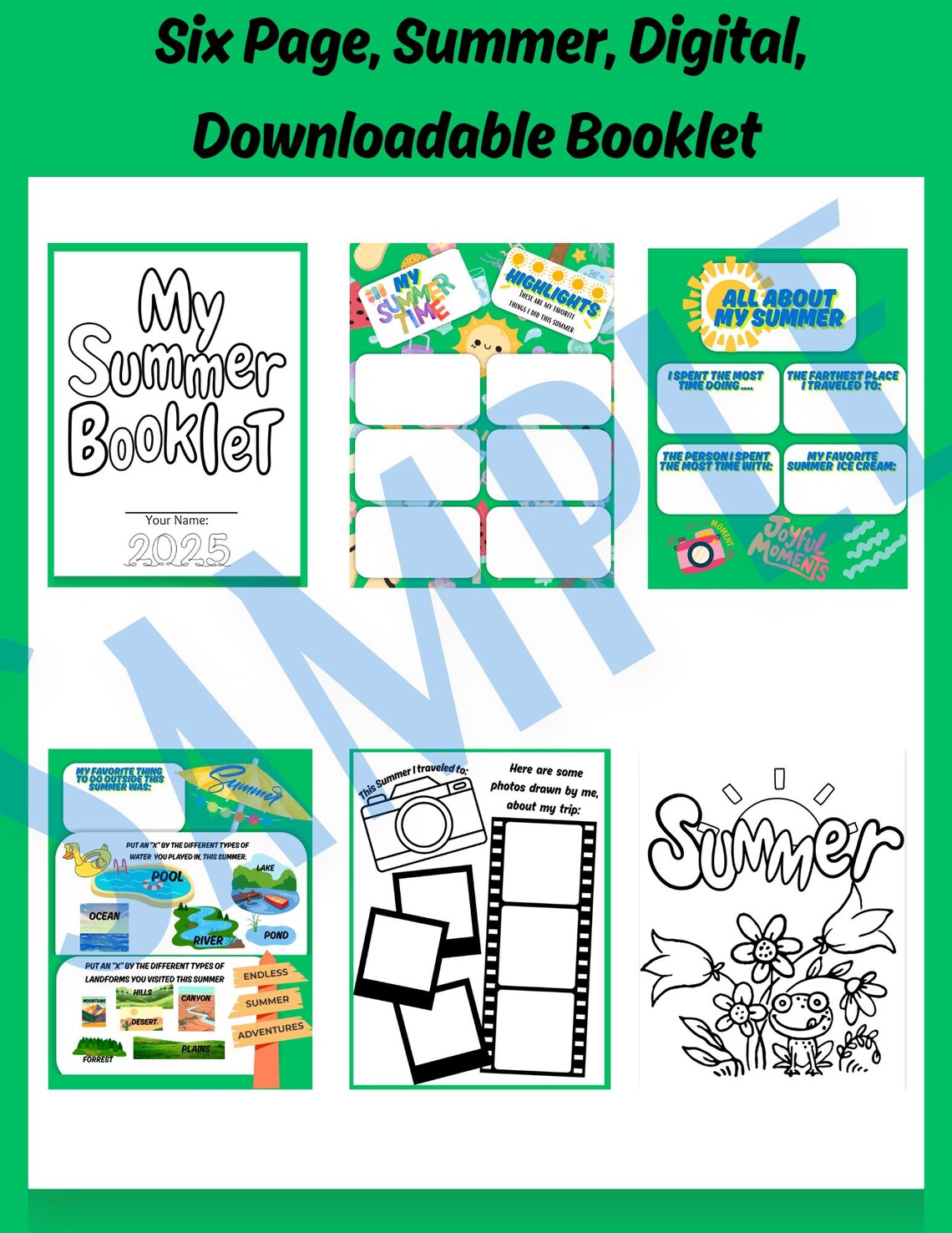 All About My Summer Booklet for Kids to Memorialize Their Summertime ...