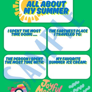 All About My Summer Booklet for Kids to Memorialize Their Summertime ...