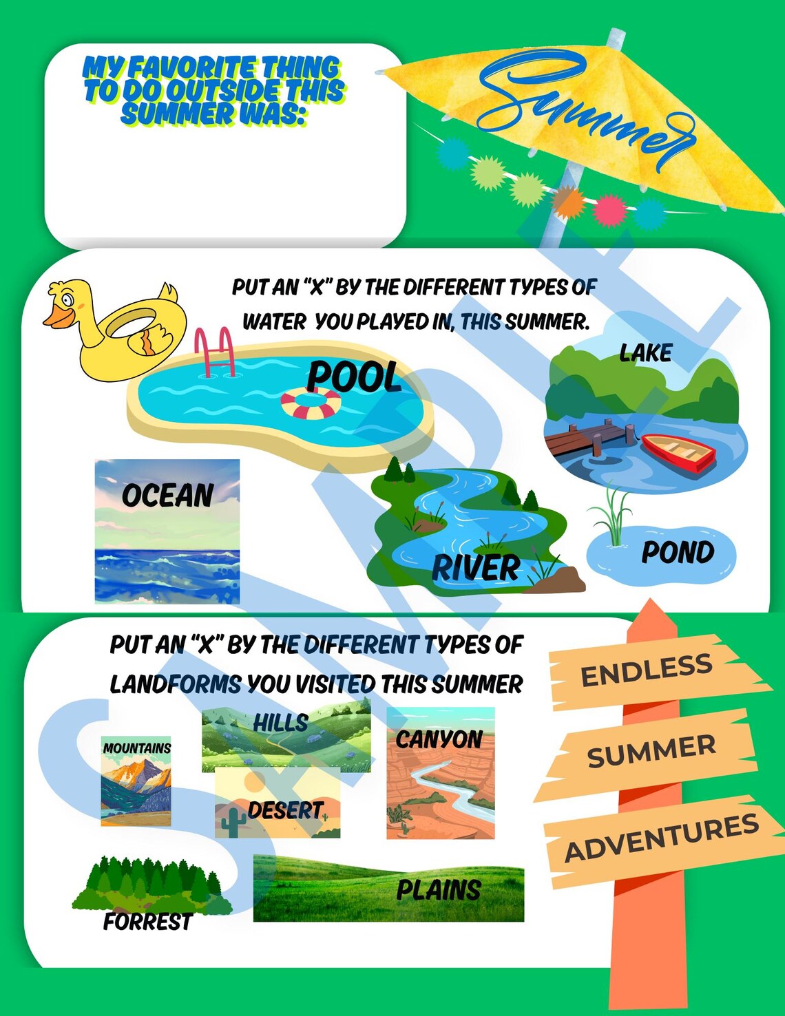 All About My Summer Booklet for Kids to Memorialize Their Summertime ...