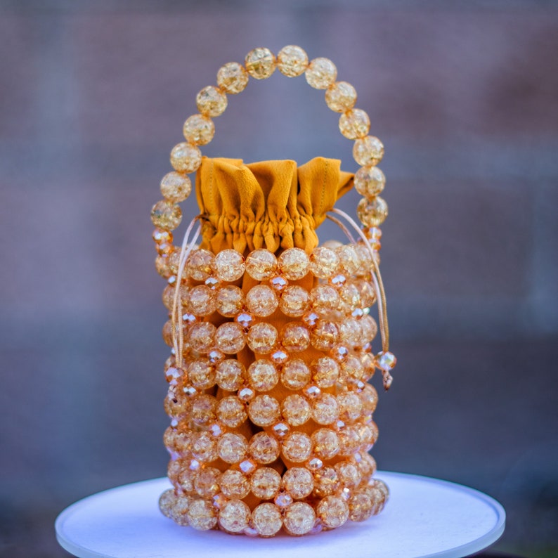 Handmade Crystal Bead Bag: Gold Wedding Bridal Purse - Etsy