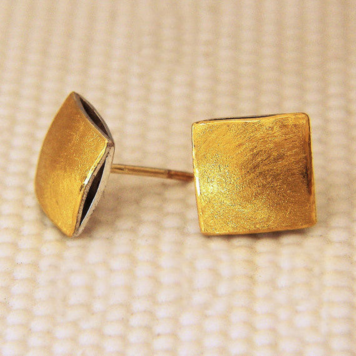 Gold Puff Earrings. - Etsy