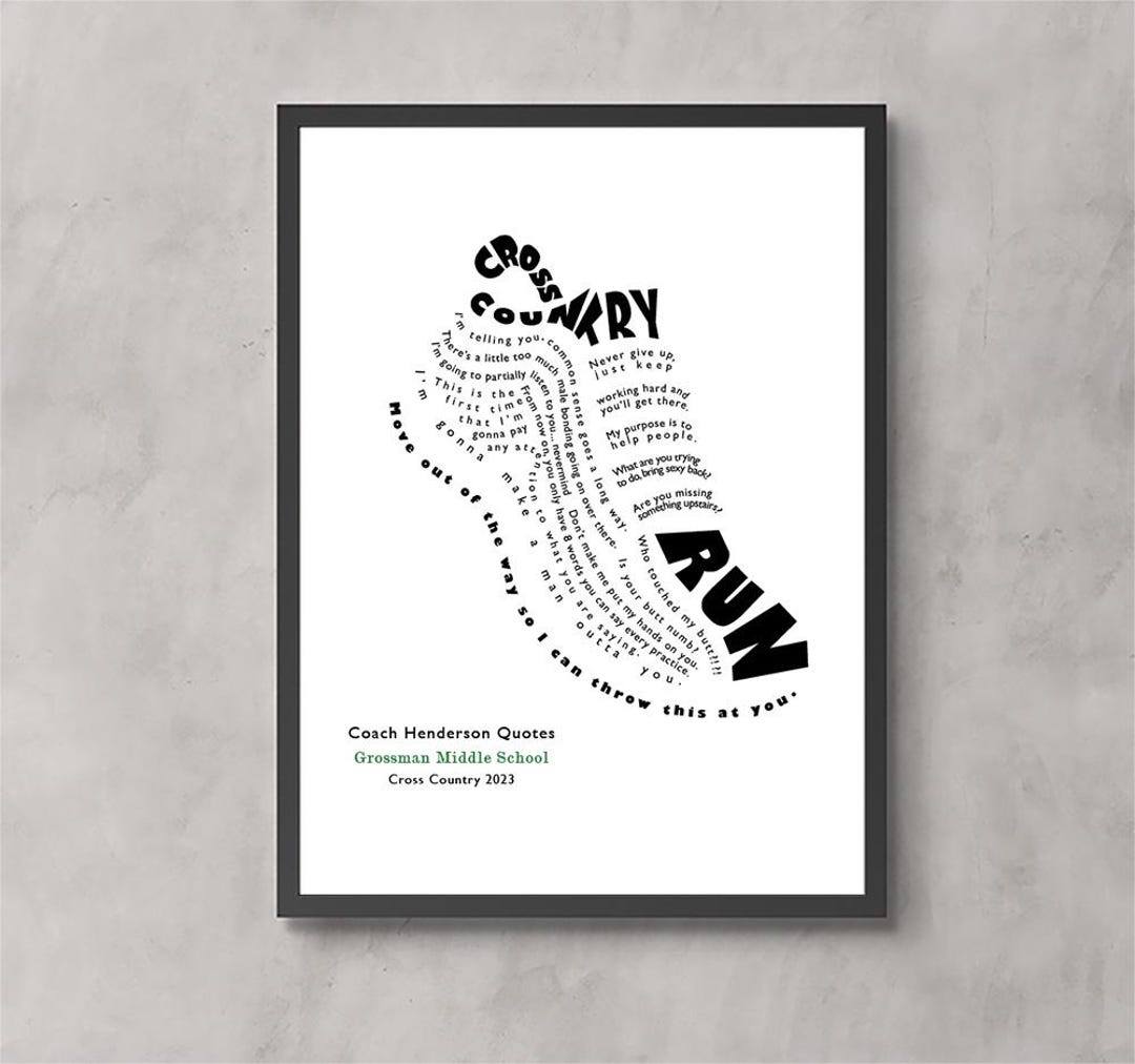 Personalized Runner's Shoe or Inspirational Quotes for Coach - Digital ...