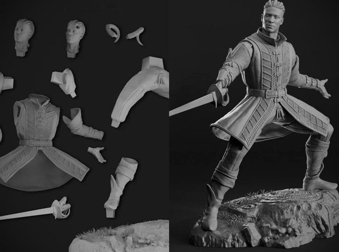 Baldur's Gate 3 DIY Figure Wyll Garage Kit 3D Printed Resin Unpainted ...