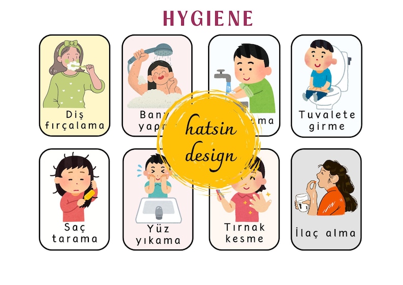 100 Turkish Daily Routines Flashcards - Digital Download - Printable ...